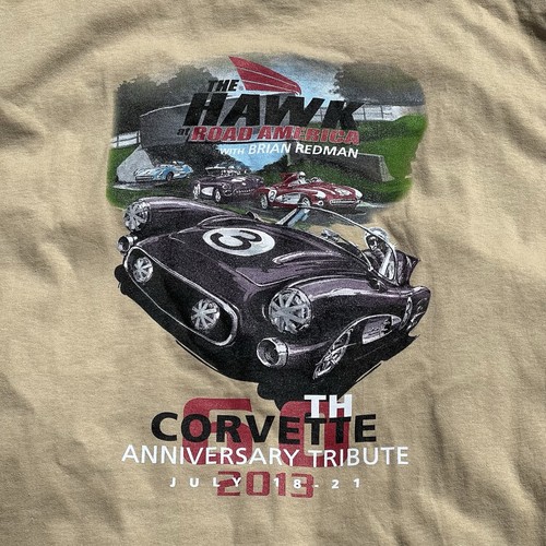 Corvette 60th Anniversary Tribute 100% Cotton Tan Graphic T Shirt Size ...