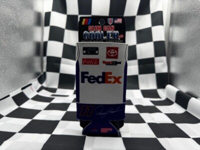 Denny Hamlin Joe Gibbs Racing FedEx Slim Can Cooler NEW | eBay