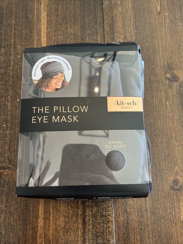 NEW Kitsch Satin The Pillow Eye Mask Charcoal Gray Comfortable Sleep ...