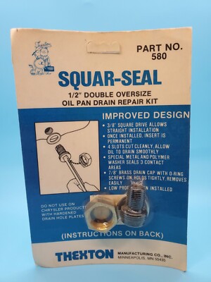 Thexton 1/2" Double Oversize Oil Pan Drain Repair Kit #580 Retired | eBay