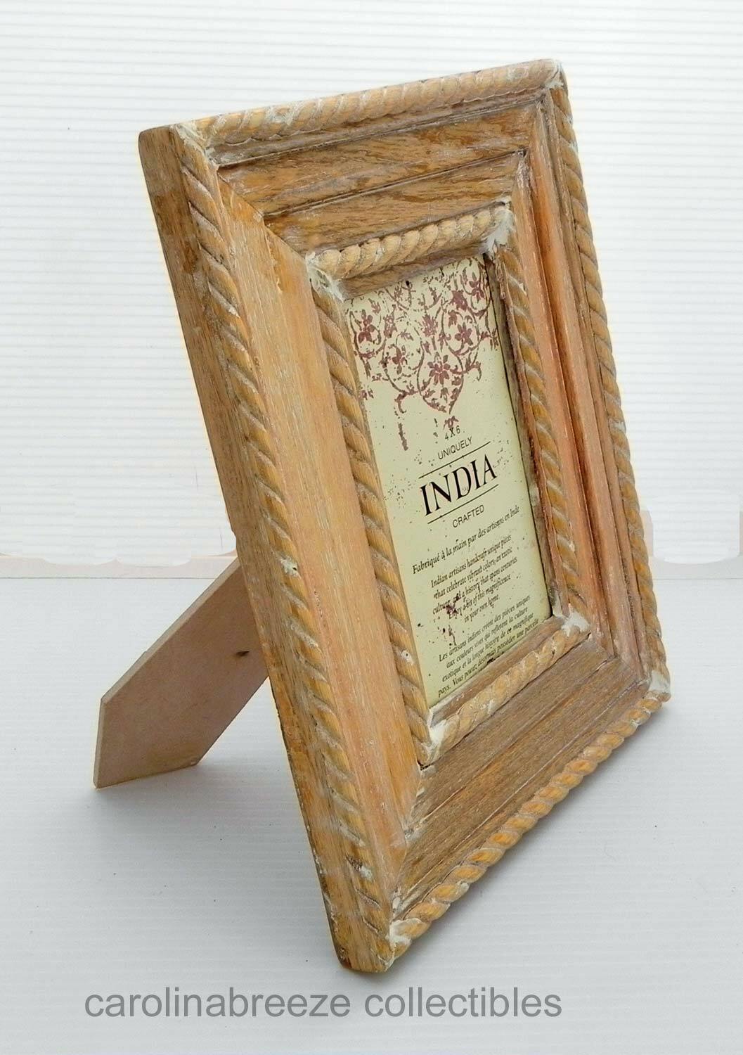 Photo Frame Light Wood With Hand Carved Rope Twist Borders handmade In ...