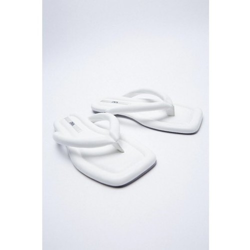 NWT Zara White Quilted Slides 3614/711 | eBay