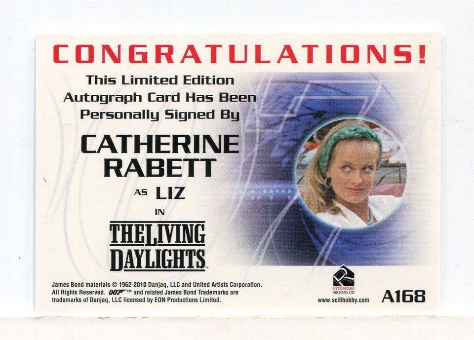 James Bond 50th Anniversary Series One Catherine Rabett Autograph Card ...