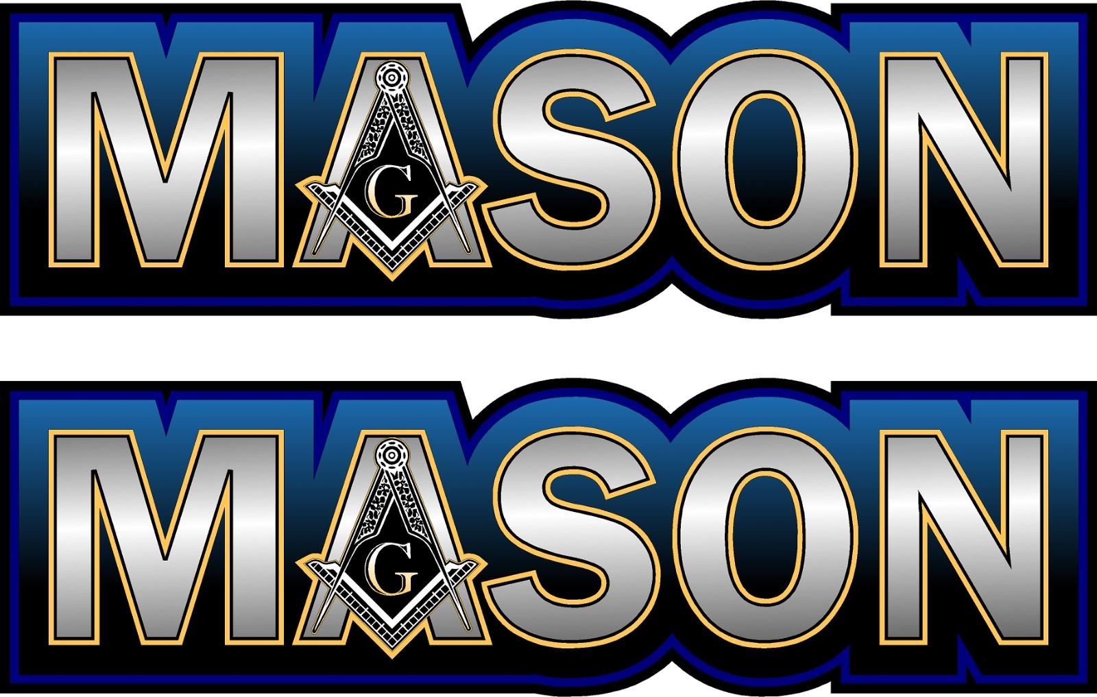 ProSticker 007.6L (Two) 1.75" x 6" Masonic Freemason Decals Stickers ...