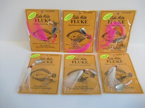 FLUKE RIGS BUCKTAIL TEASER SPINNER RIG R558 6 PCS SALTWATER FISHING ...