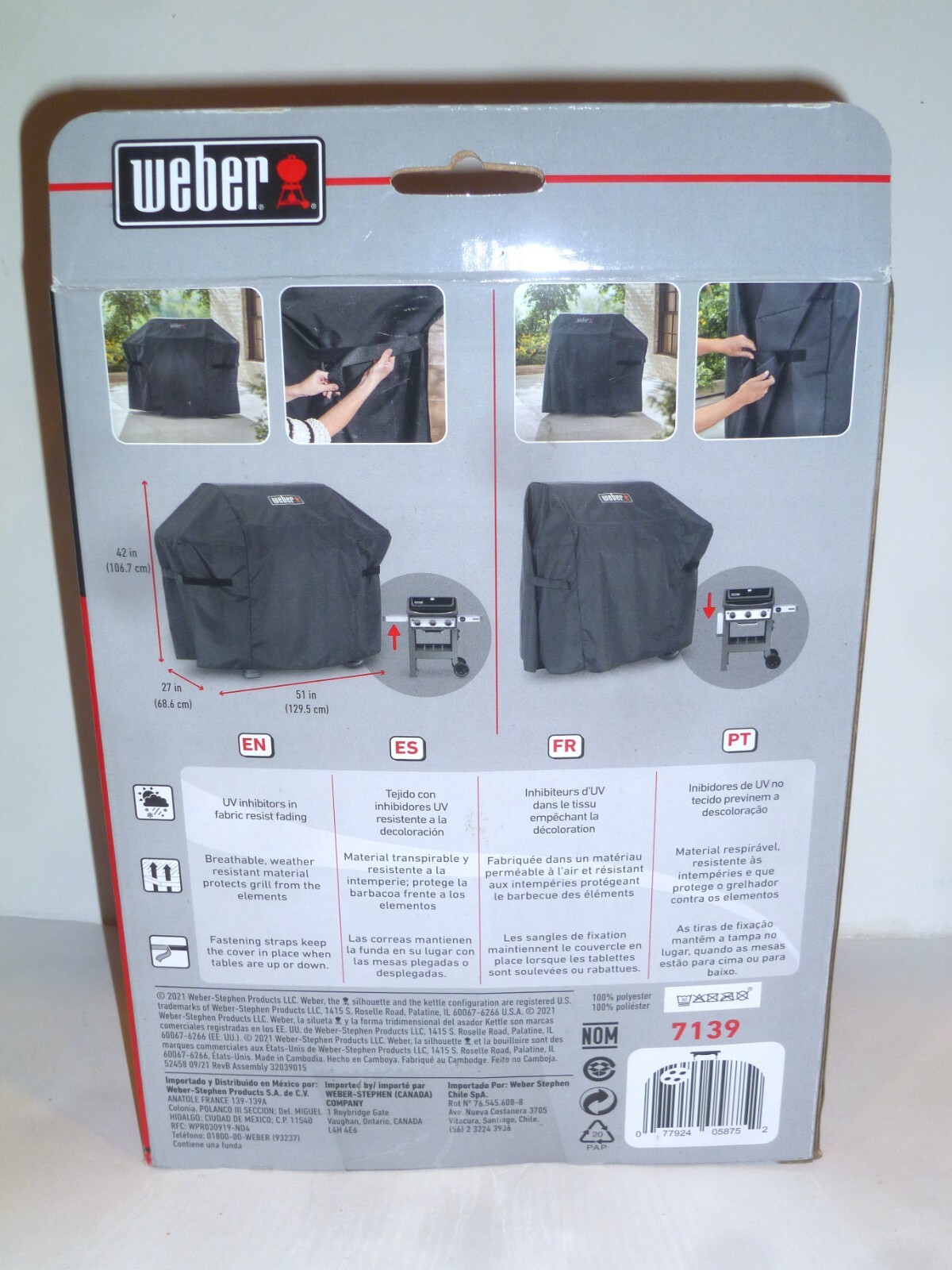 Weber 7139 Spirit II 300 Series Gas Grill Cover - Black for sale online ...
