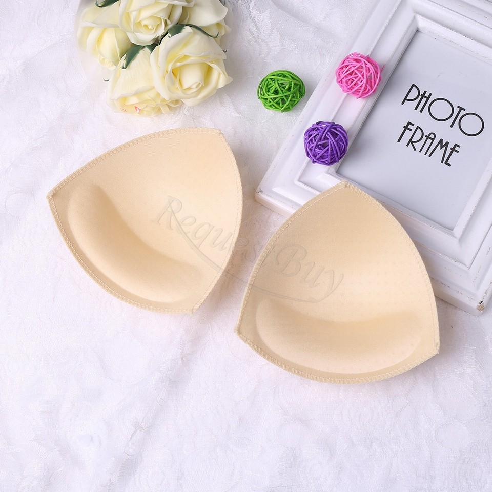 3 Pairs Foam Triangle Push -Up Bra Pads Insert Bikini Swimsuit Swimwear ...