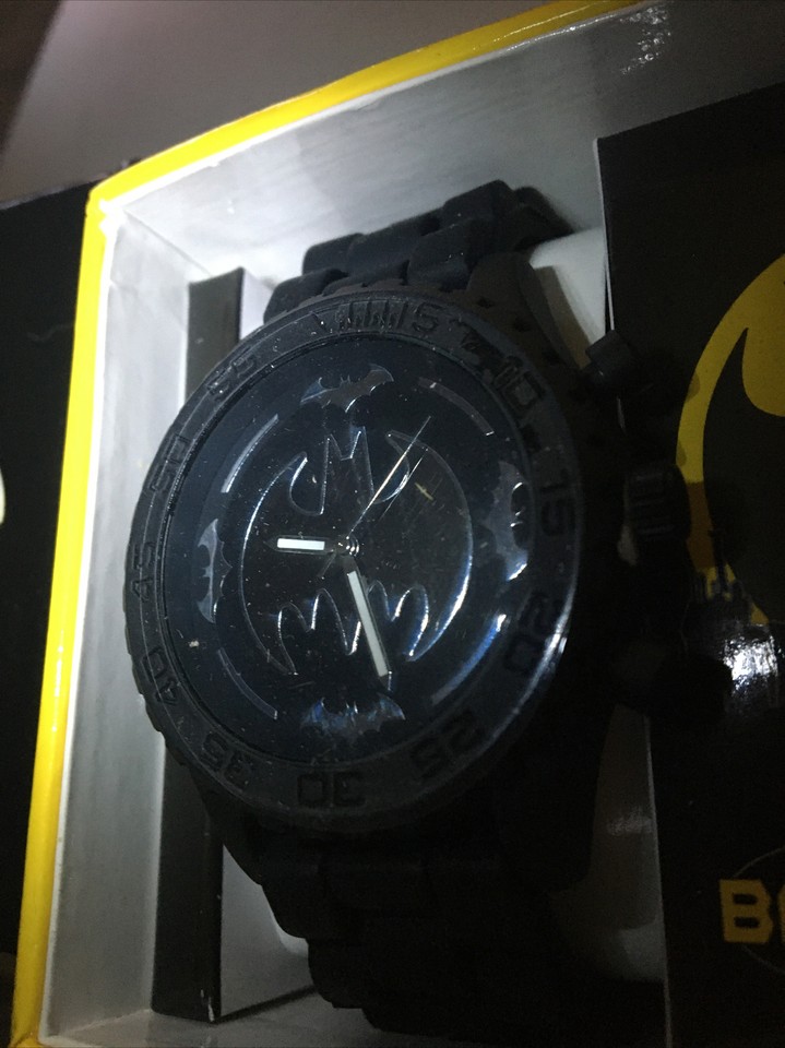 BATMAN Logo Watch BAT9161 Mens Watch Black Band stainless New/Old Stock ...