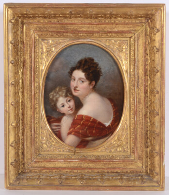 Adèle de Romany (1769-1846) "Portrait of a Lady with Child" Important ...