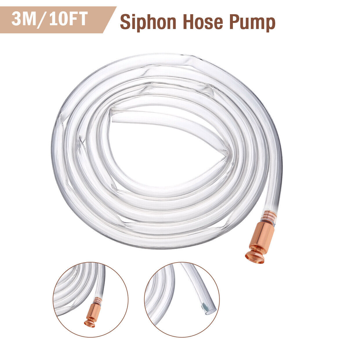 10FT Siphon Hose Pump Self Priming Jiggler Shaker Transfer Fuel Water ...