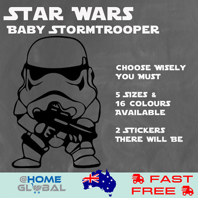 Star Wars Mini StormTrooper Baby Sticker Decal Car Wall Bike Helmet ...