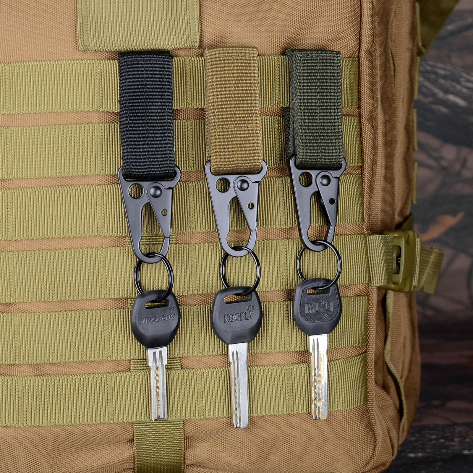 Tactical Key Ring Holder Nylon Gear Keeper Pouch for Molle Bags Webbing ...
