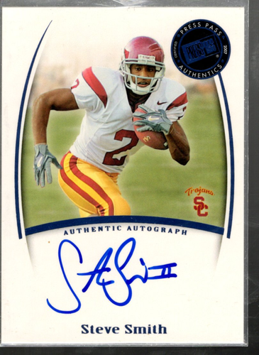 A7332- 2007 Press Pass Legends Autographs #77 Steve Smith USC Auto - NM ...