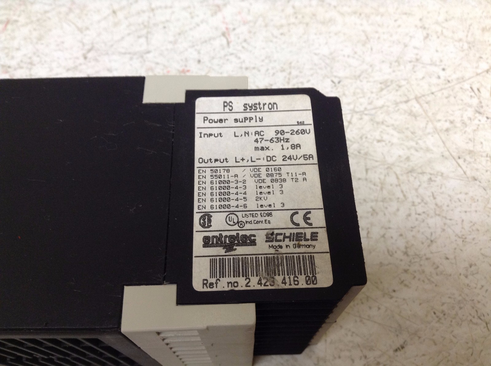 Entrelec Schiele 2.423.416.00 PS Systron 24 VDC 5 Amp Power Supply ...