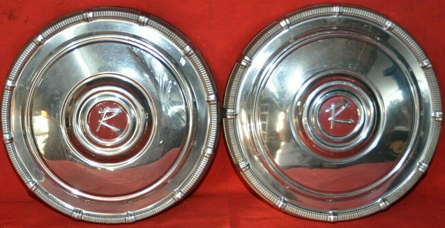 1960 1961 1962 AMC Rambler Hubcaps 10" Dog Dish Center Caps Pair of 2 ...
