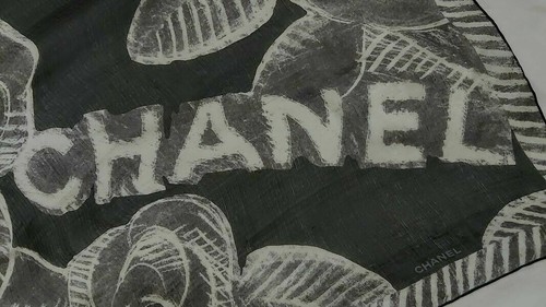 ️CHANEL Mesh Silk Scarf Handkerchief Camellia,CC,ONLY ONE IN EBAY! | eBay