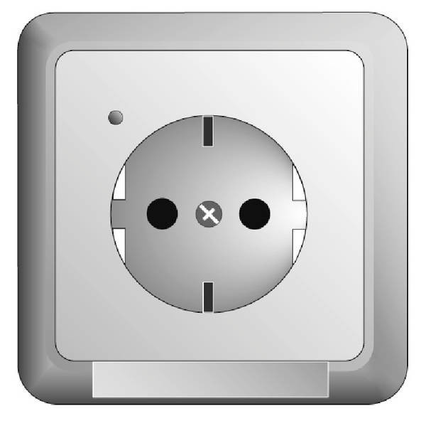Elso Schuko Steckdose mit LED Licht Riva Scala Fashion UP reinweiß ohne ...