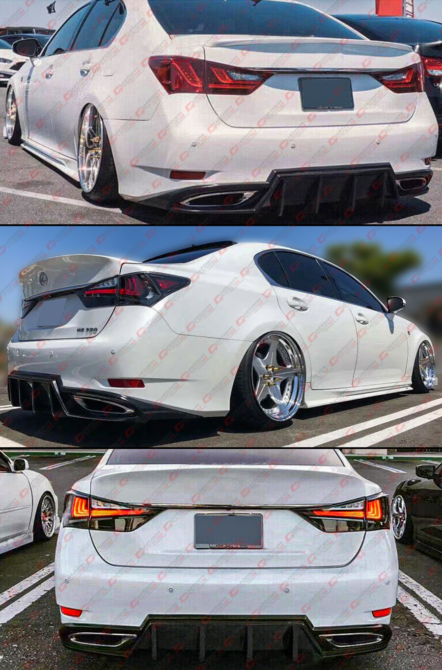 For 2013-2020 Lexus GS300 GS350 F Sport WA Style Shark Fin Rear Bumper ...