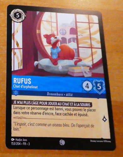 LORCANA TRADING CARD GAME TCG DISNEY CHAPITRE 3 RUFUS 153/204 FR MINT ...