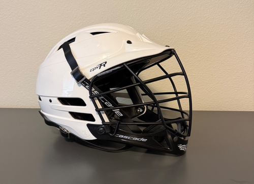 Cascade CPV-R M/L Medium/Large Lacrosse Helmet White / Black Adjustable ...