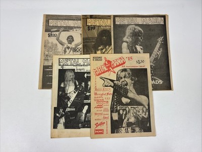 5x METAL MANIA magazine 80s heavy metal fanzine Iron Maiden Metallica ...