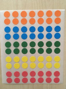 210 Small Coloured Sticky Dots 8mm Circles Stickers Labels Spots ...