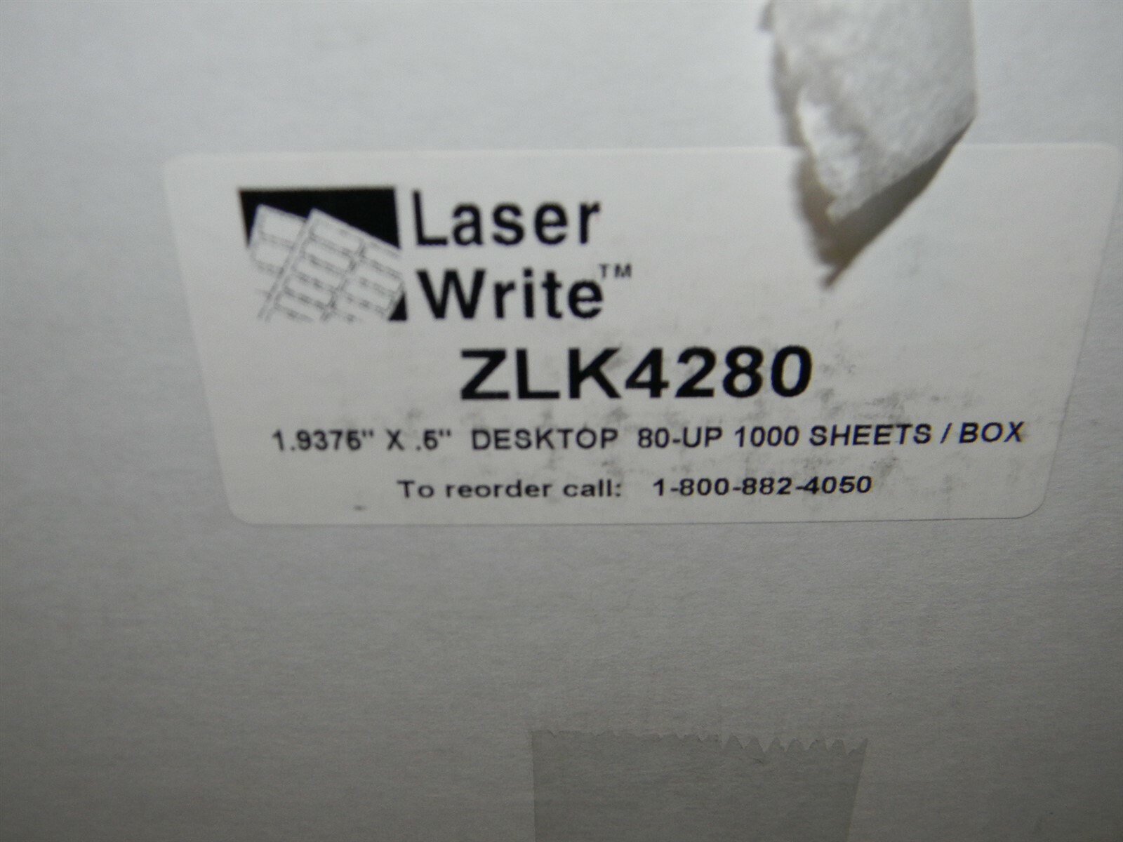 Laser Write ZLK4280 1.9375 X .5 Desktop 80 UP 1000 Sheets / Box | eBay