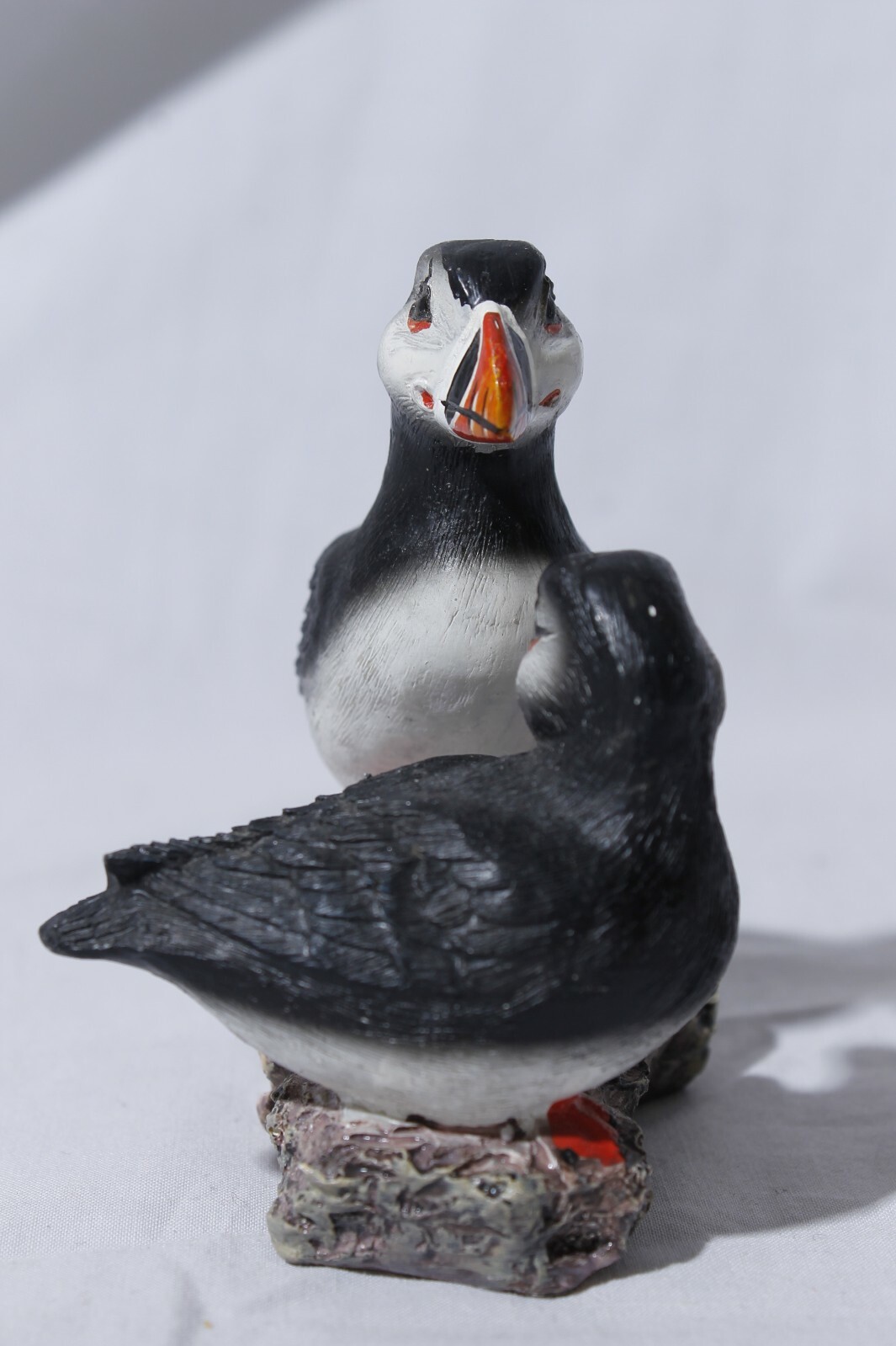 Hand Carved Wood Puffins Desk Studio Art Sculpture Bird Figurine | eBay