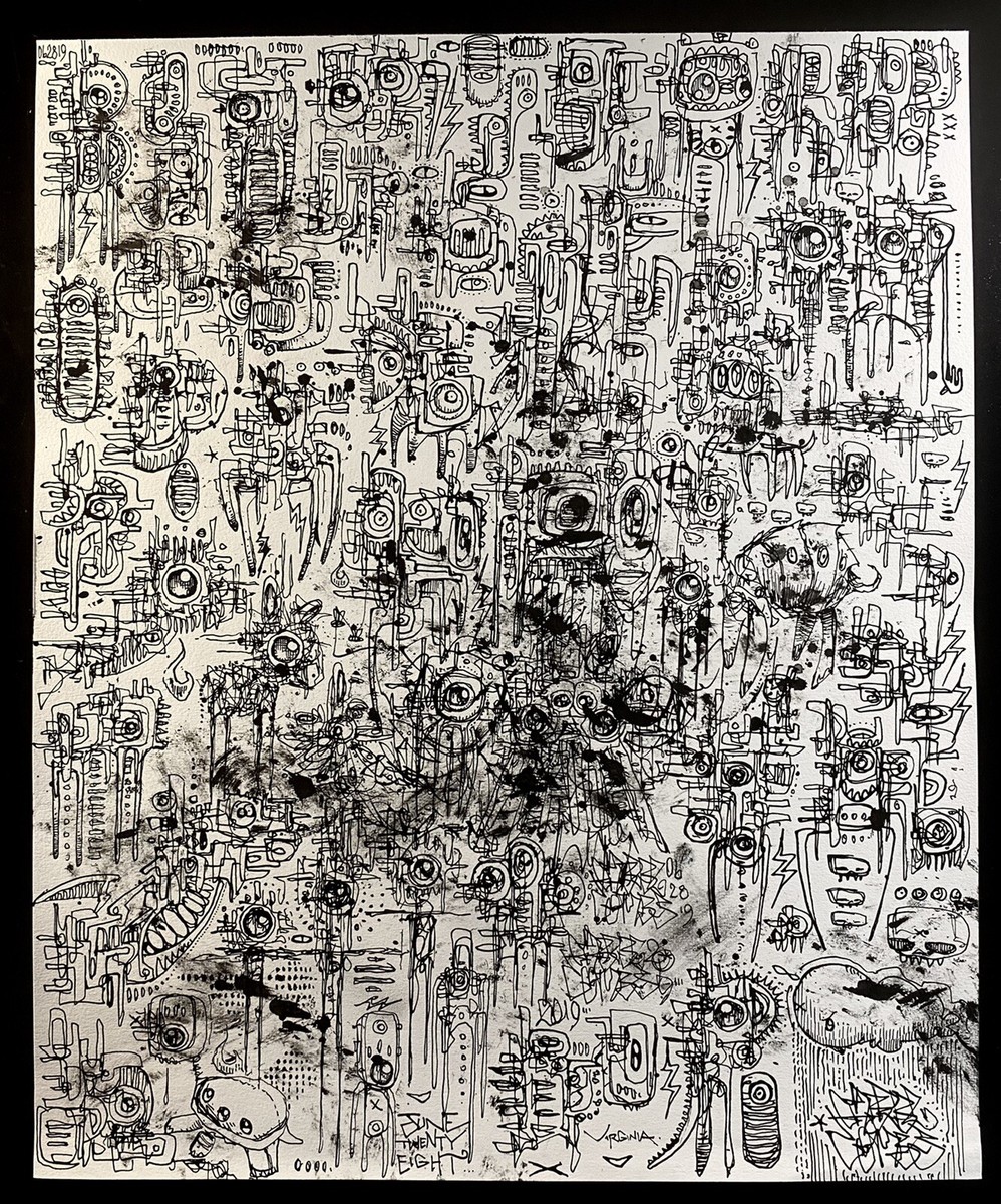 Abstract Pen Ink Drawings