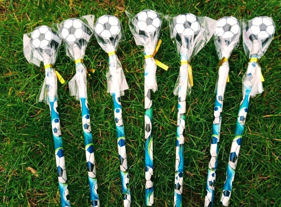 Novelty Football Topper Pencils & Erasers Childrens Kids Boys Party Bag ...