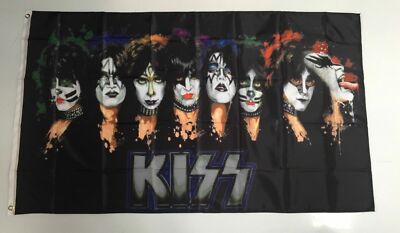 KISS Style 2 Flag Banner - Rock N Roll Tour Concert Music Man Cave ...