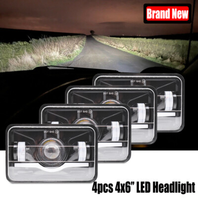 4x 4X6"Inch LED Work Light Bar Spot Driving Fog Lamp for Jeep Truck ...