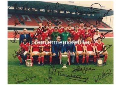 NOTTINGHAM FOREST FC 1980 EUROPEAN CUP SQUAD BRIAN CLOUGH SIGNED PRE ...