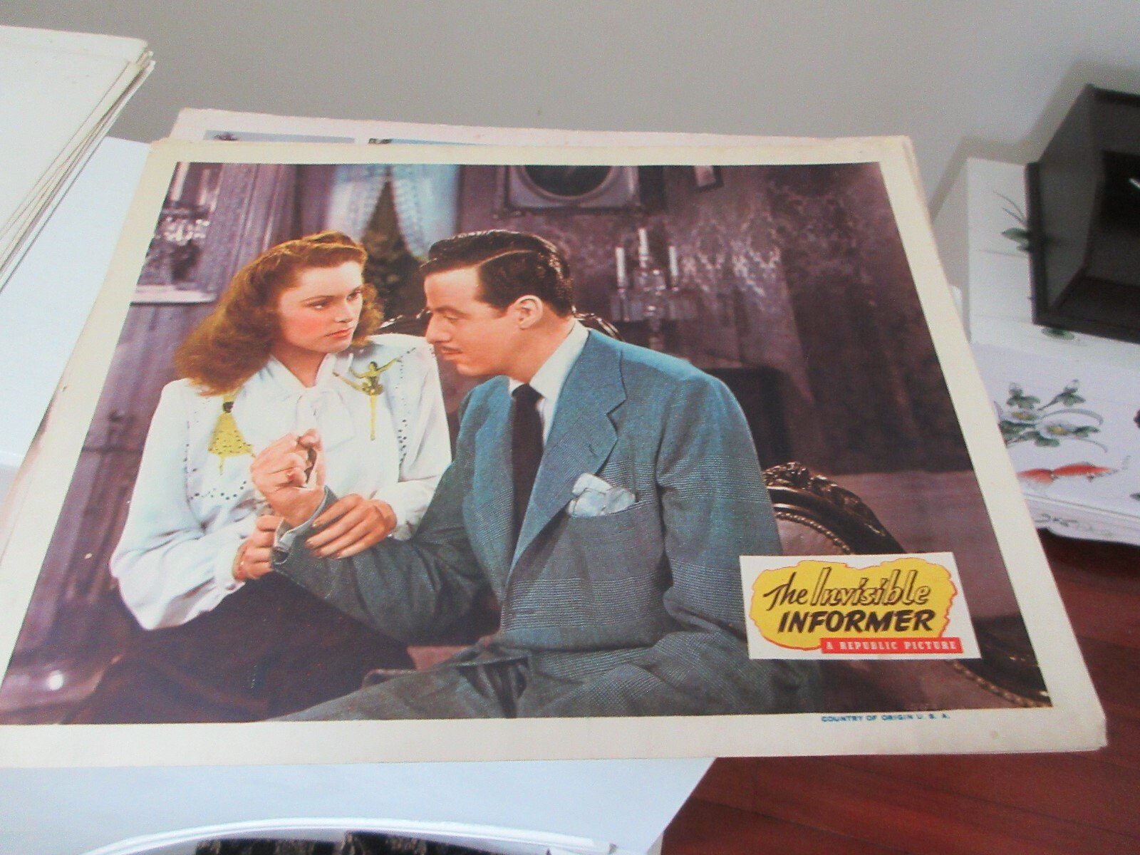 Movie Lobby Card , The Invisible Informer , A Republic Picture ,14"X11 ...
