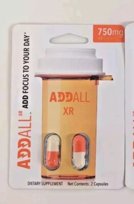 Addall XR Brain Boost Supplement 750 mg Free Shipping 1ct 2 Capsules ...
