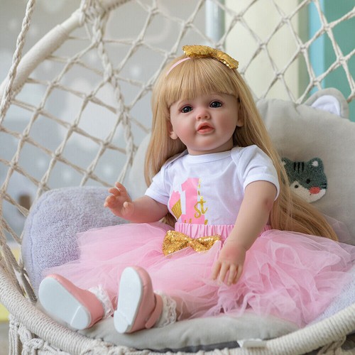 24 inch reborn doll giant baby toddler standing girl gift long hair toy ...