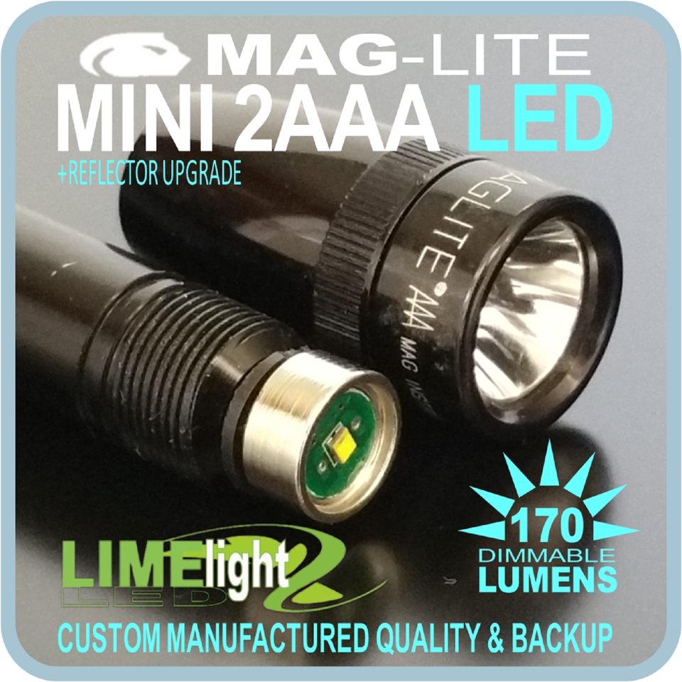 MAGLITE LED UPGRADE MINI 2AAA 170lm DIMMABLE inc REF/BULB GLOBE ...
