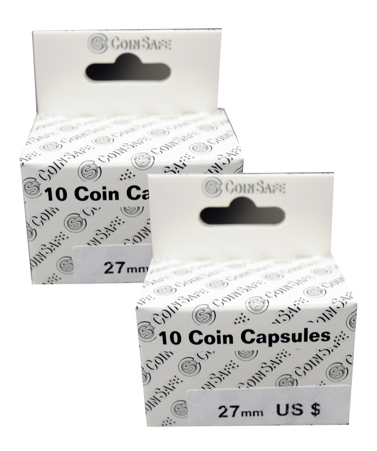 Coin Safe Capsules For Small Dollar 27mm Direct Fit Archival 2 Packs 20 ...