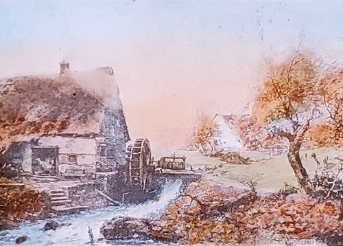 Mill, Waterwheel in Autumn, NO LABEL, Victor Magic Lantern Glass Slide ...