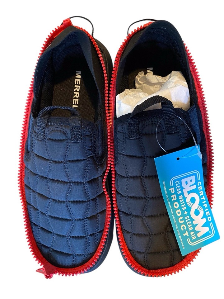 Merrell Hut Moc 2 Packable Slippers Men's 8 Black Lava Camp Shoe Zip ...