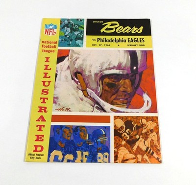 1963 Philadelphia Eagles at Chicago Bears NFL Football Program 10-27-63 ...