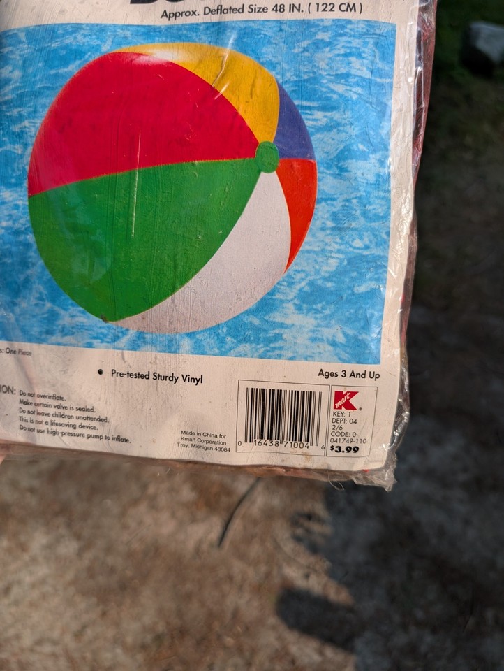 Vintage Vinyl Beach Ball 48 Inch Splash Club Giant Inflatable Beach ...