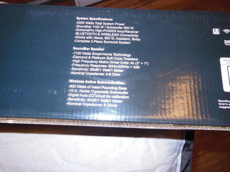 $1019 New Sono 2 Smartsound ArcPlay Soundbar Wireless 2000 Watts Total ...