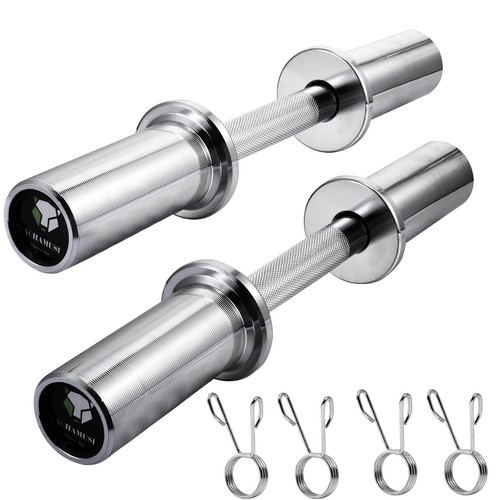 16" Olympic Dumbbell Handle Pair - Solid Adjustable Dumbbell Bars With ...