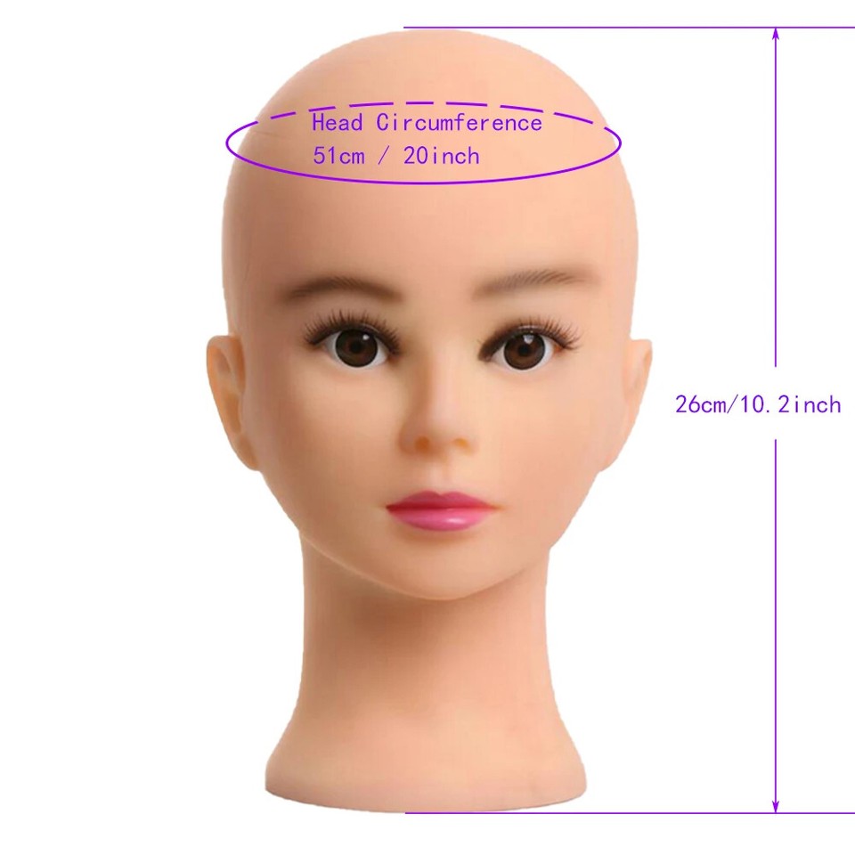 Bald Mannequin Head For Wigs Making Styling Practice Hats Holder ...