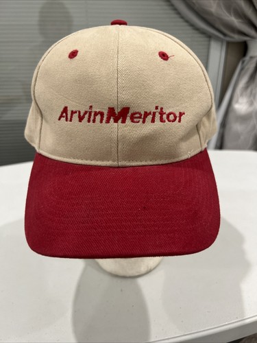 Arvinmeritor Tan w Maroon Bill and Letters Hat Cap Strap Buckle EUC ...