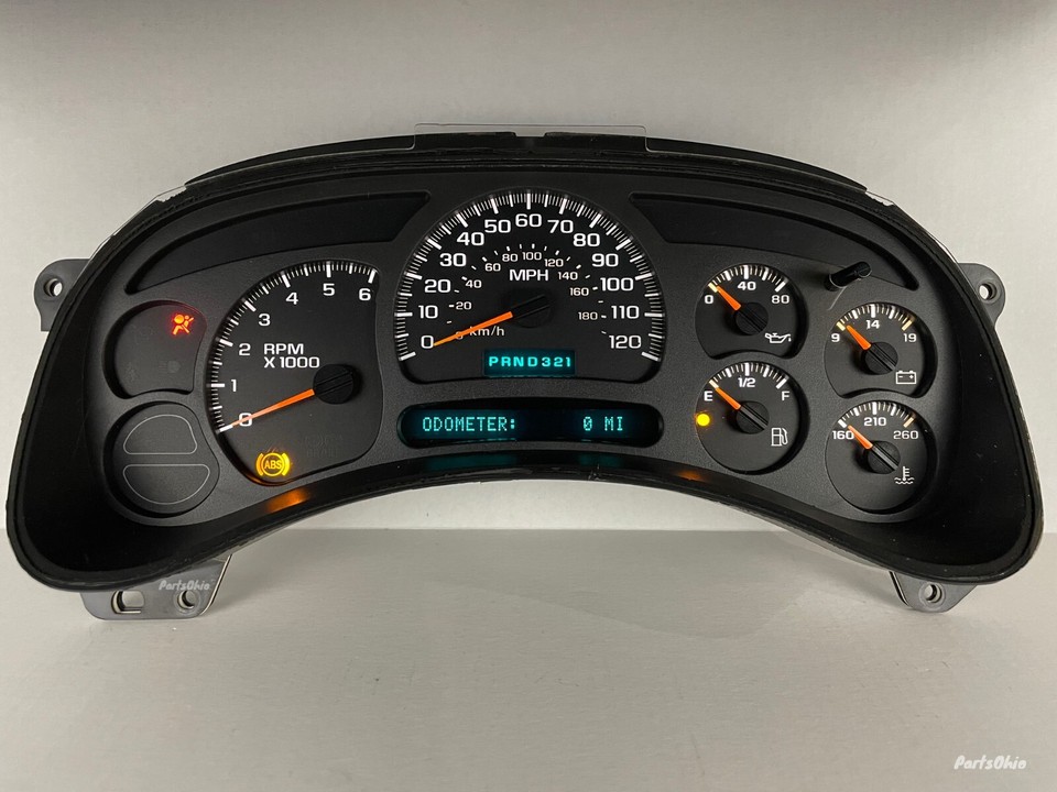 03 04 05 Sierra Silverado Speedometer Instrument Gauge Cluster WHITE ...