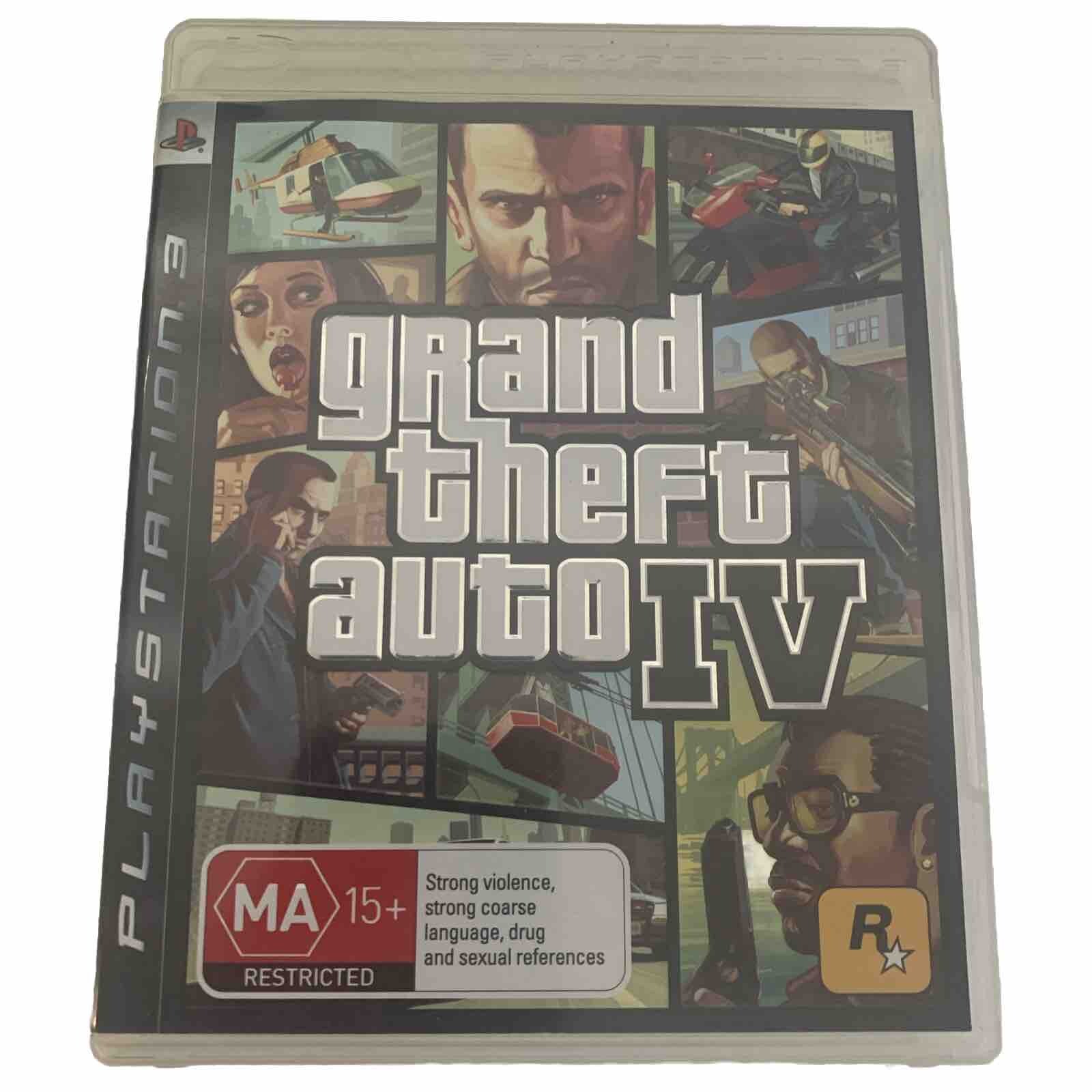 Grand Theft Auto IV GTA 4 PlayStation 3 PS3 w' Map + Manual FREE ...