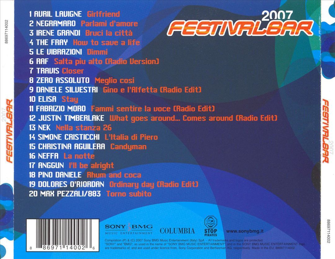 VARIOUS ARTISTS FESTIVALBAR 2007: COMPILATION BLU NEW CD | eBay