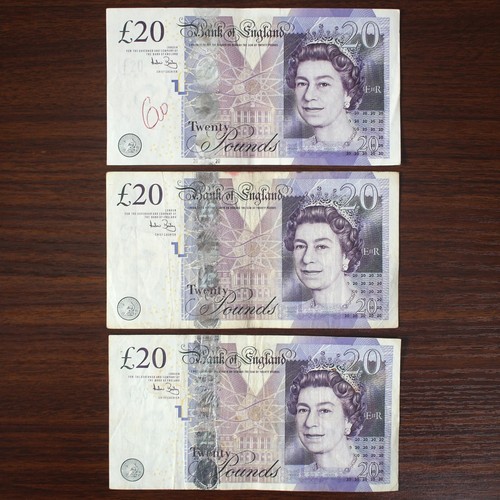 UK British 20 Pound Notes featuring Queen Elizabeth II and Adam Smith ...